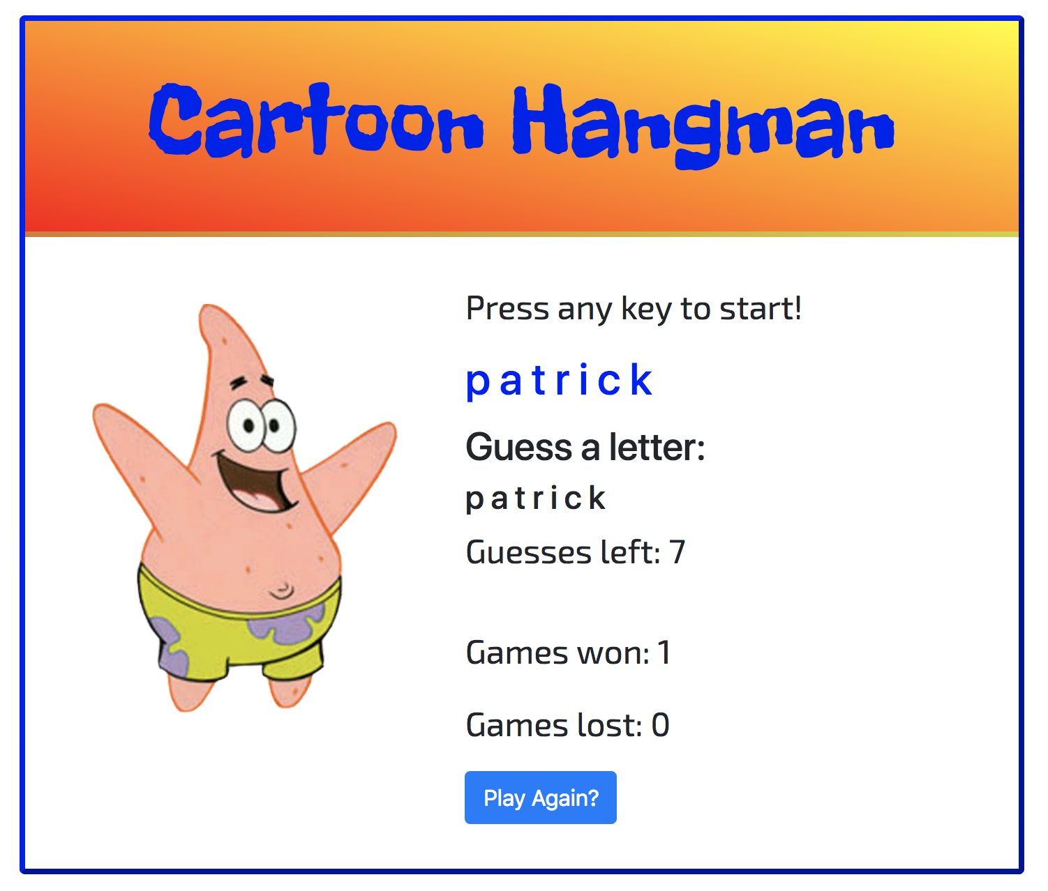 GitHub - green64/Hangman-Game: In my first JavaScript assignment I ...